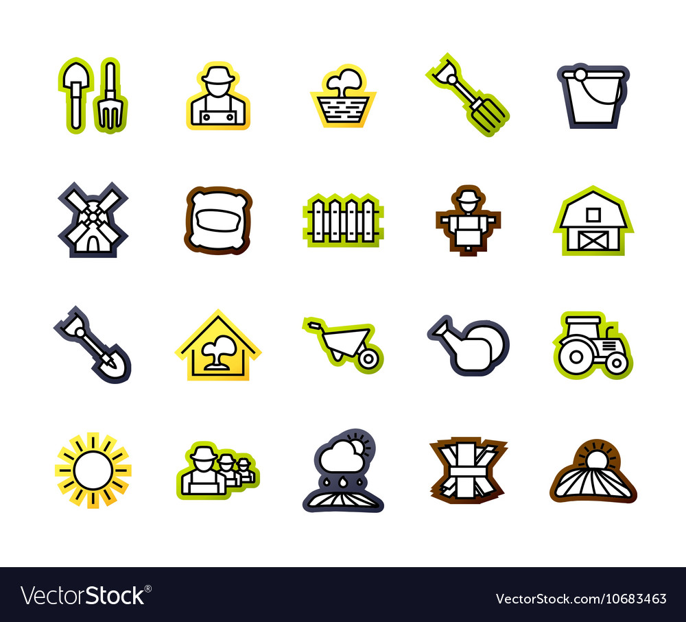 Outline icons thin flat design modern line stroke Vector Image