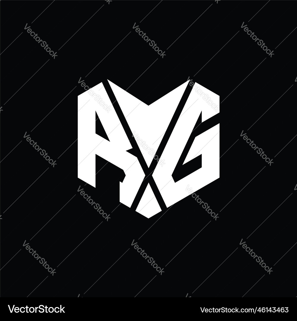 Rg logo monogram abstract hexagon images design Vector Image