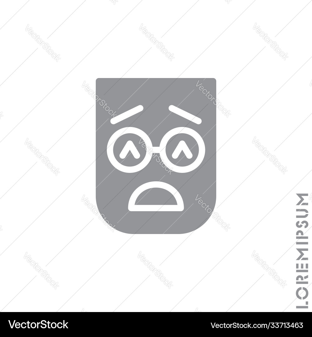 Sad give up tired emoticon icon Royalty Free Vector Image