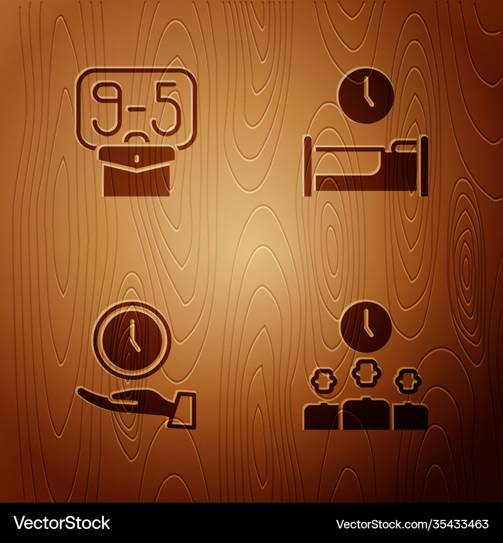 Set time management from 9 clock and to sleep Vector Image