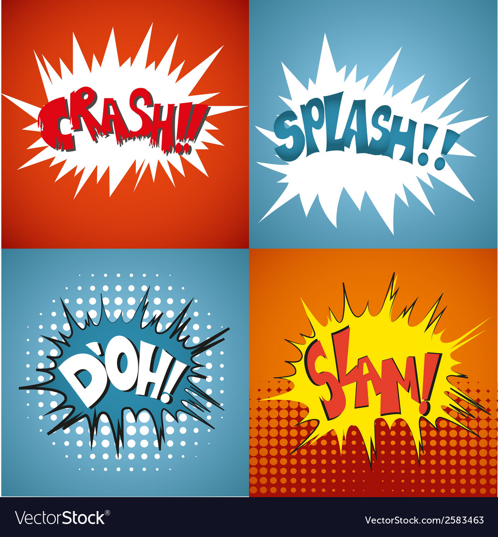 Some colored comic expressions in different Vector Image