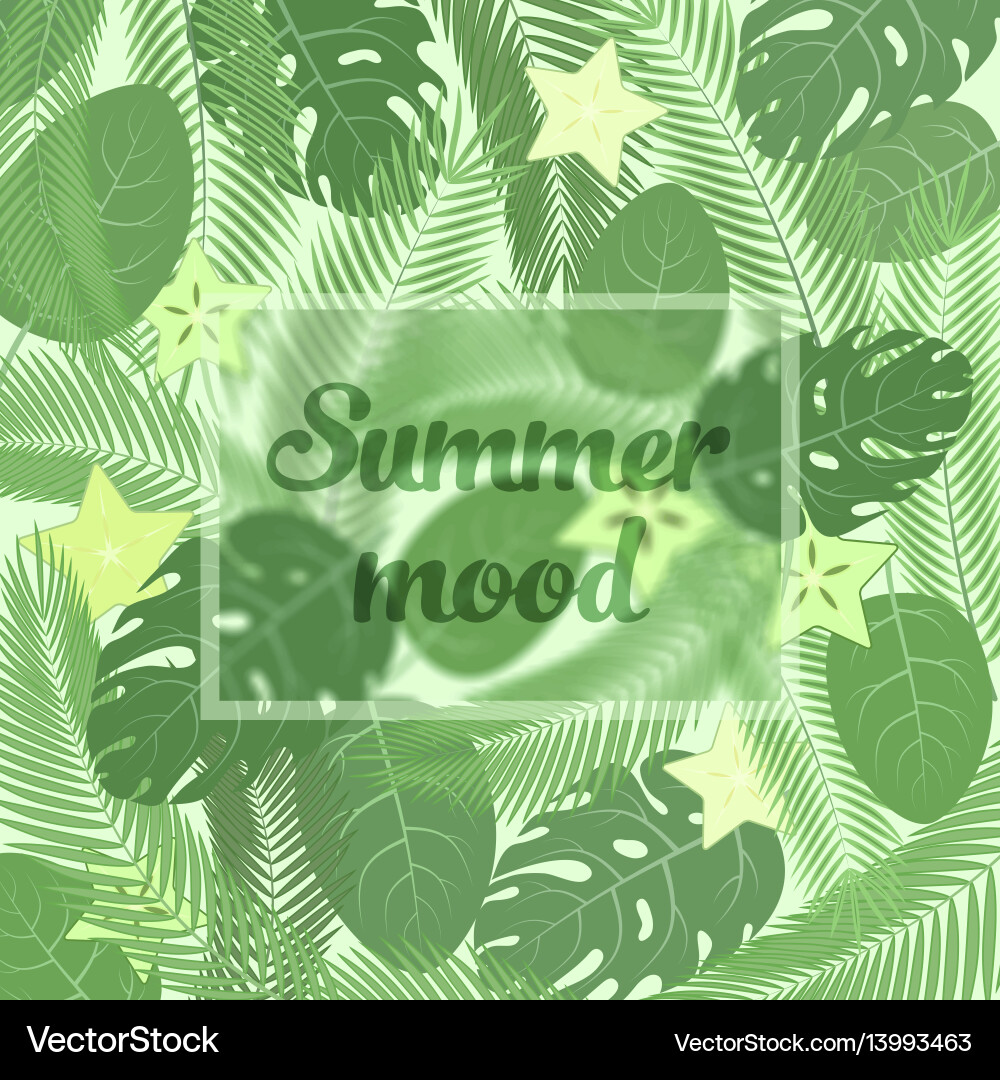 Summer mood lettering in a frame on the Royalty Free Vector