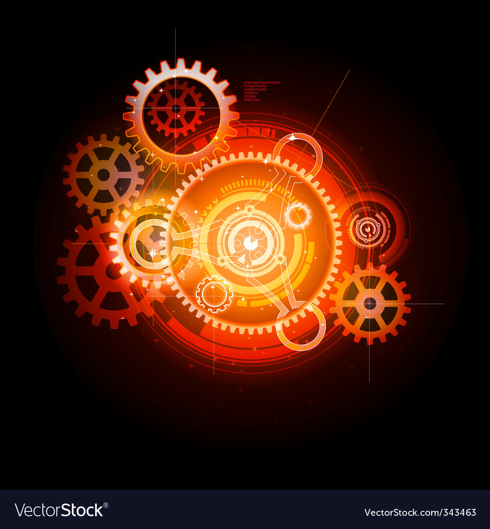 Techno gears Royalty Free Vector Image - VectorStock