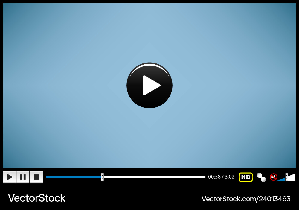 Video movie media player design Royalty Free Vector Image