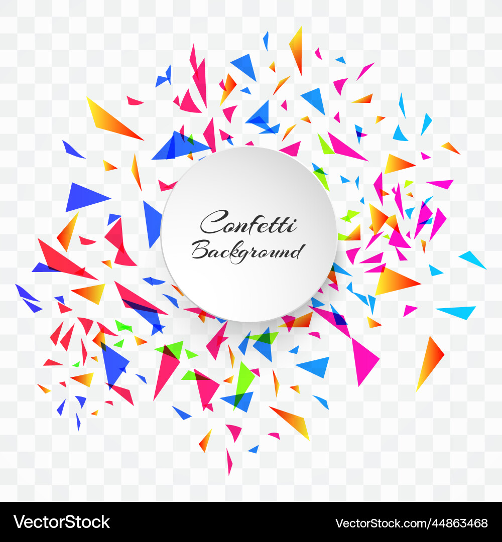 Abstract colorful confetti on transparent Vector Image