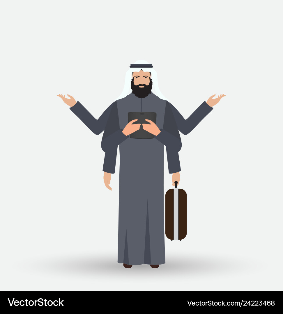 Arabic man character image Royalty Free Vector Image