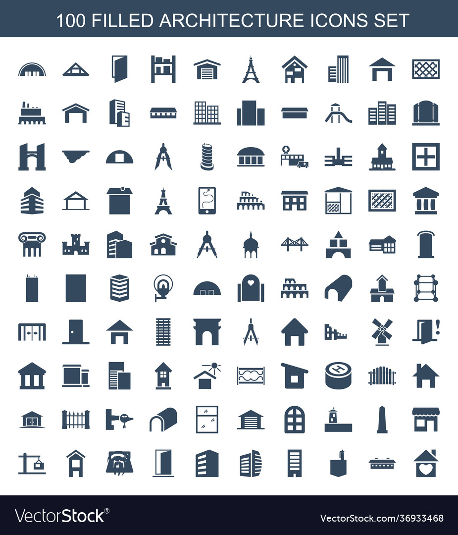 Architecture icons Royalty Free Vector Image - VectorStock