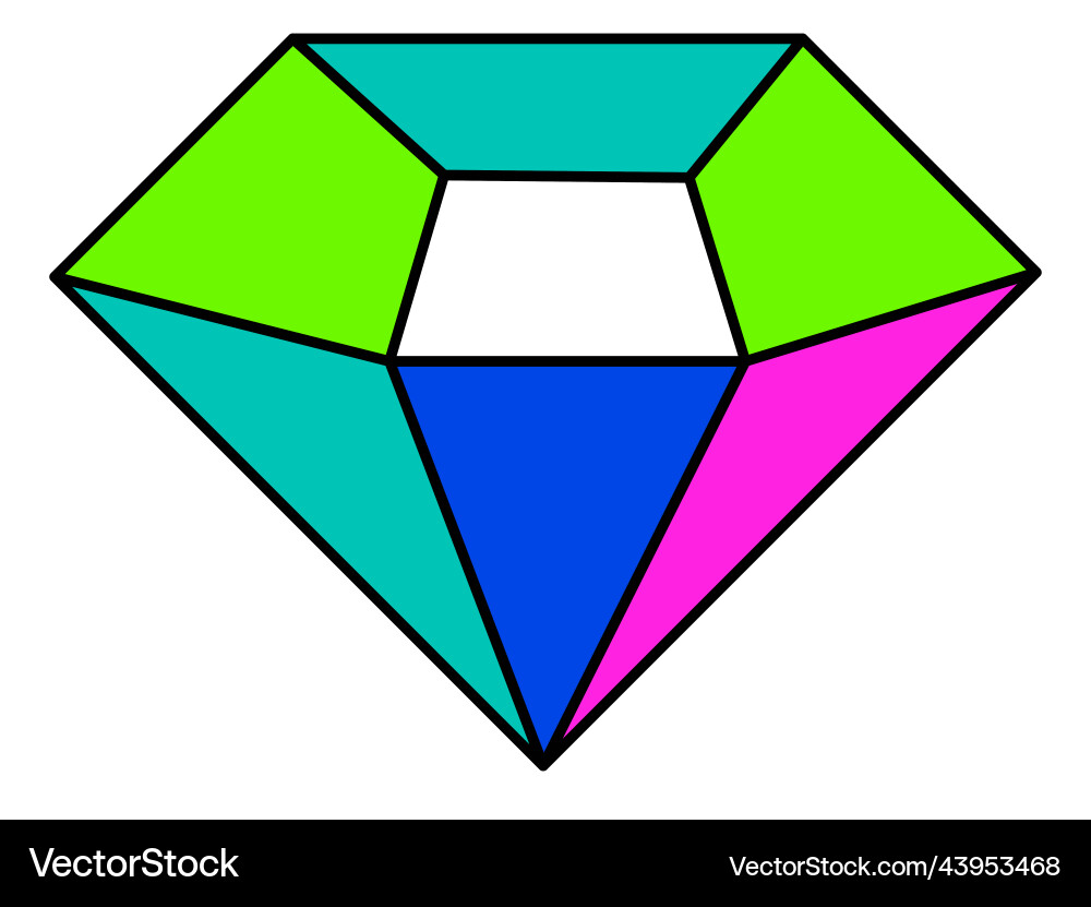 Brilliant or diamond with facets precious stone Vector Image