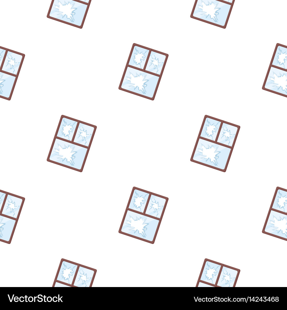 Broken window icon in cartoon style isolated Vector Image