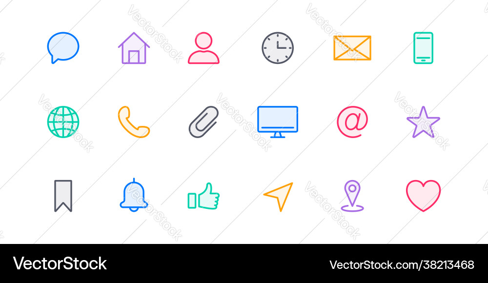 Business card line icon set Royalty Free Vector Image