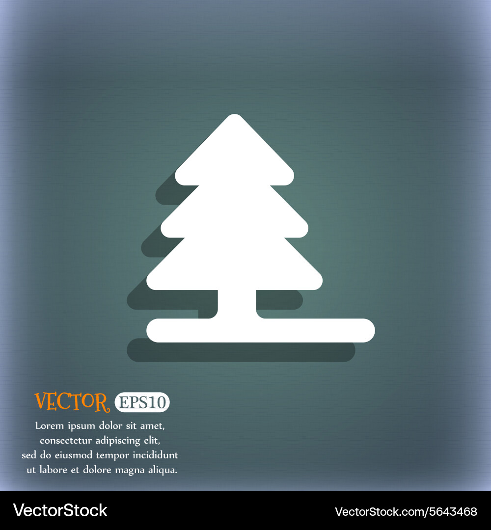 Christmas tree icon symbol on the blue-green Vector Image