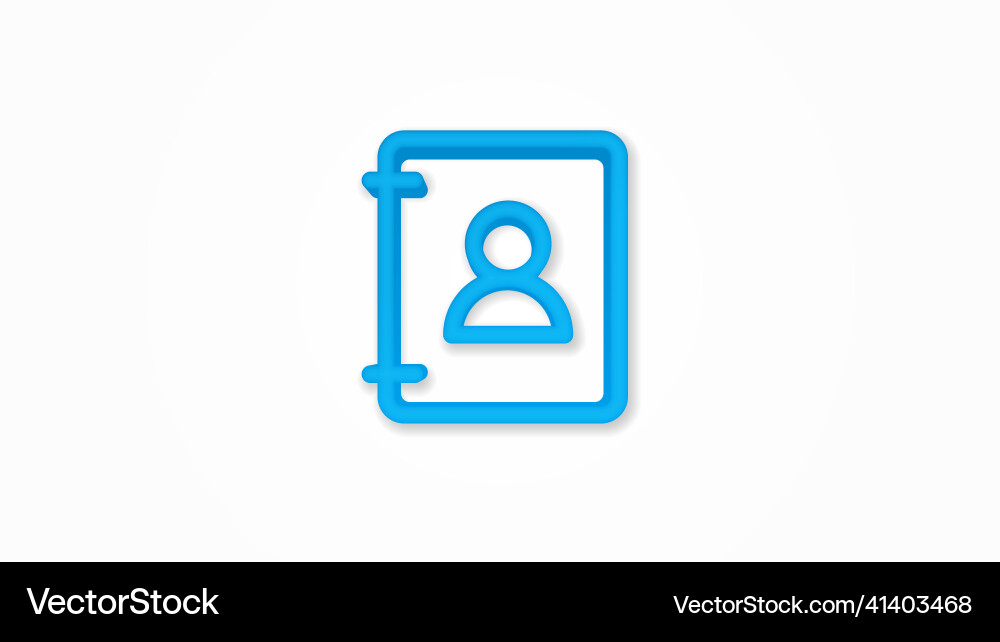 Contacts address book realistic icon 3d line Vector Image
