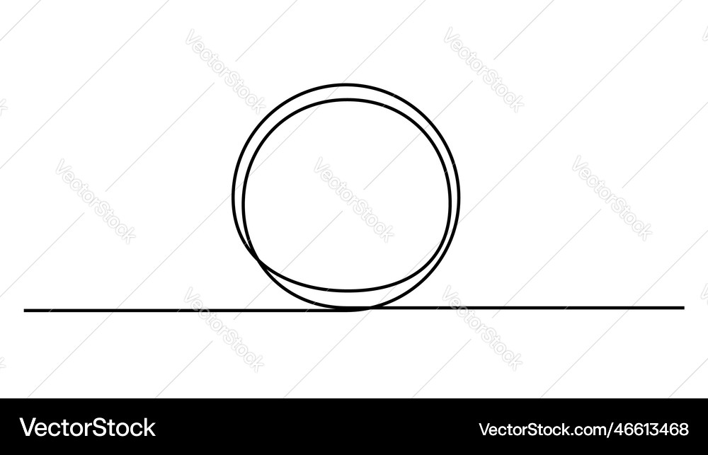 Continuous line drawing of circular shapes Vector Image