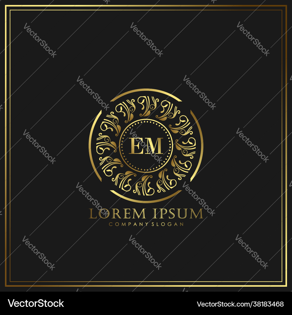 Em initial letter luxury logo template in art Vector Image