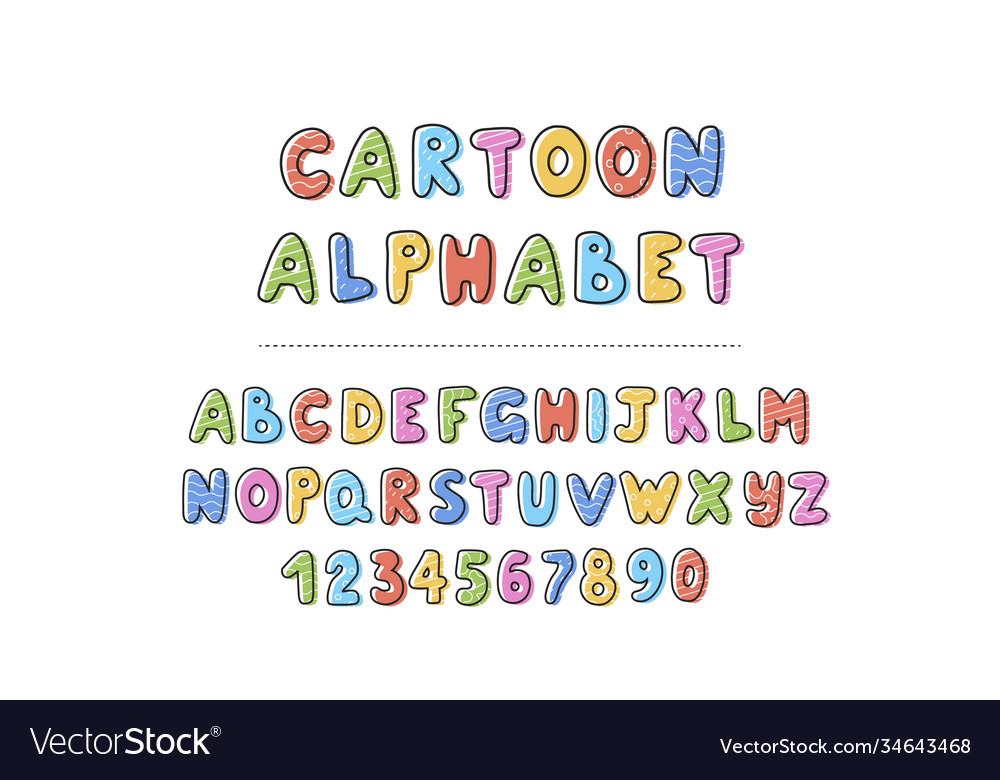 Hand drawn alphabet letters and numbers Royalty Free Vector