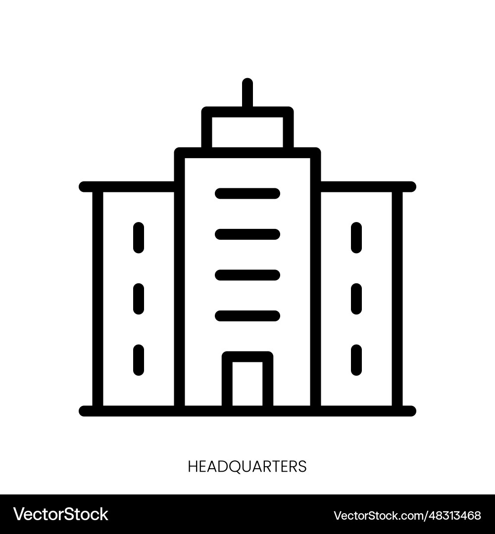 Headquarters icon line art style design isolated Vector Image