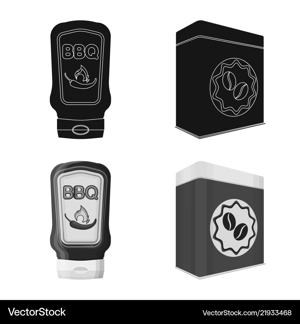 Isolated object can and food logo collection Vector Image