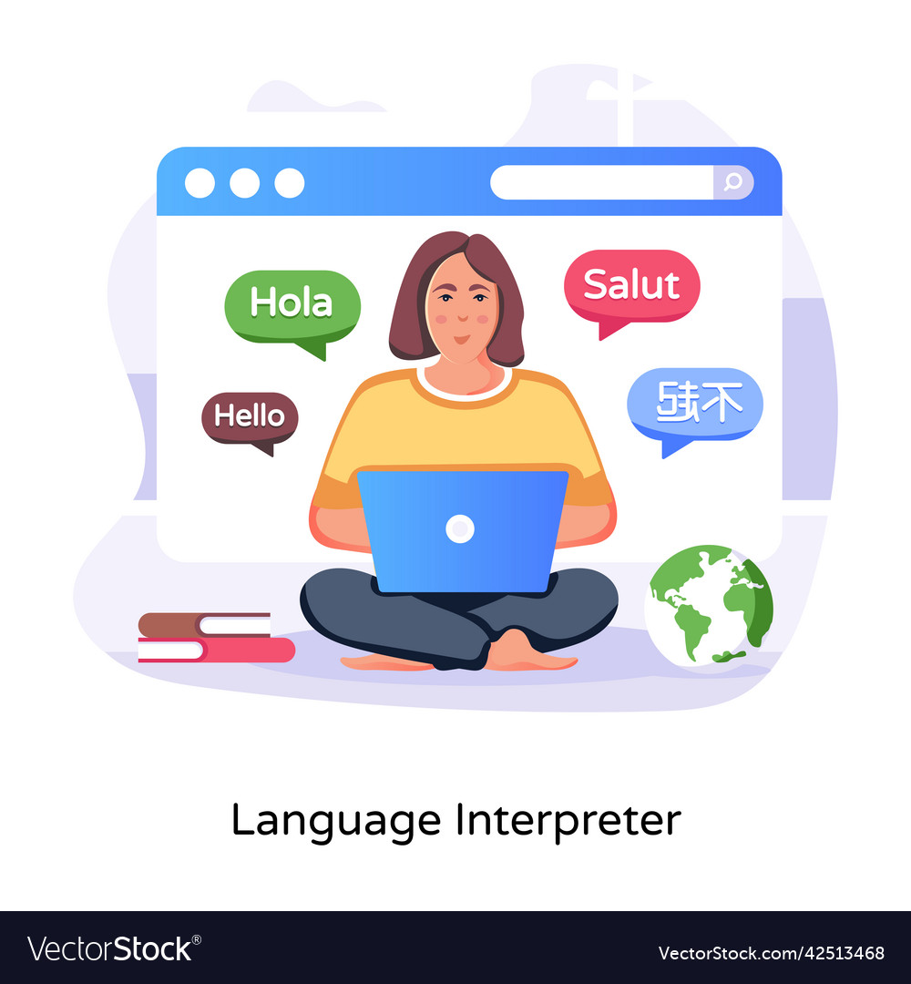 Language interpreter Royalty Free Vector Image