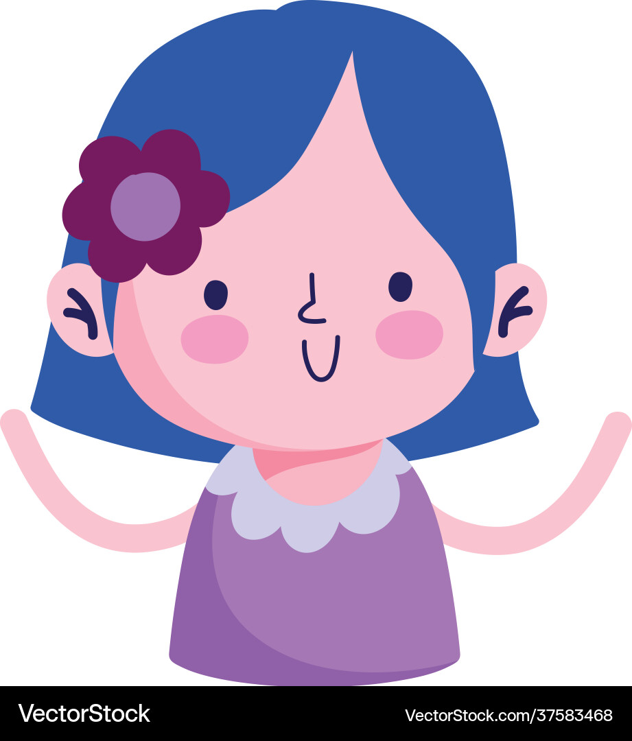 Little cute girl Royalty Free Vector Image - VectorStock