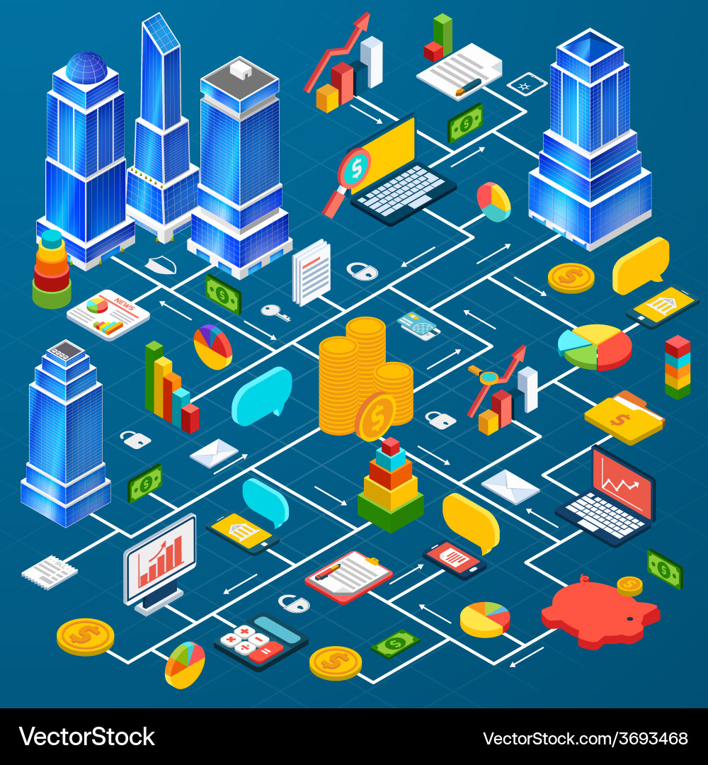 Office city infrastructure planning infographic Vector Image
