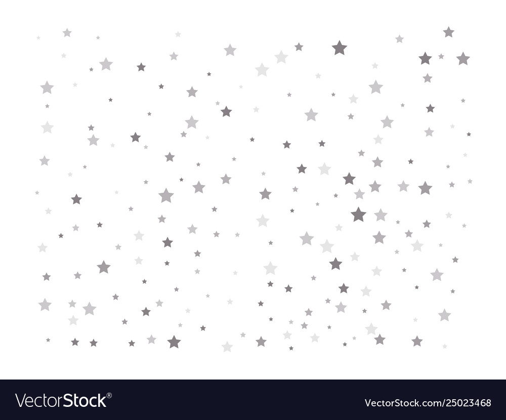 Random Falling Silver Stars Royalty Free Vector Image