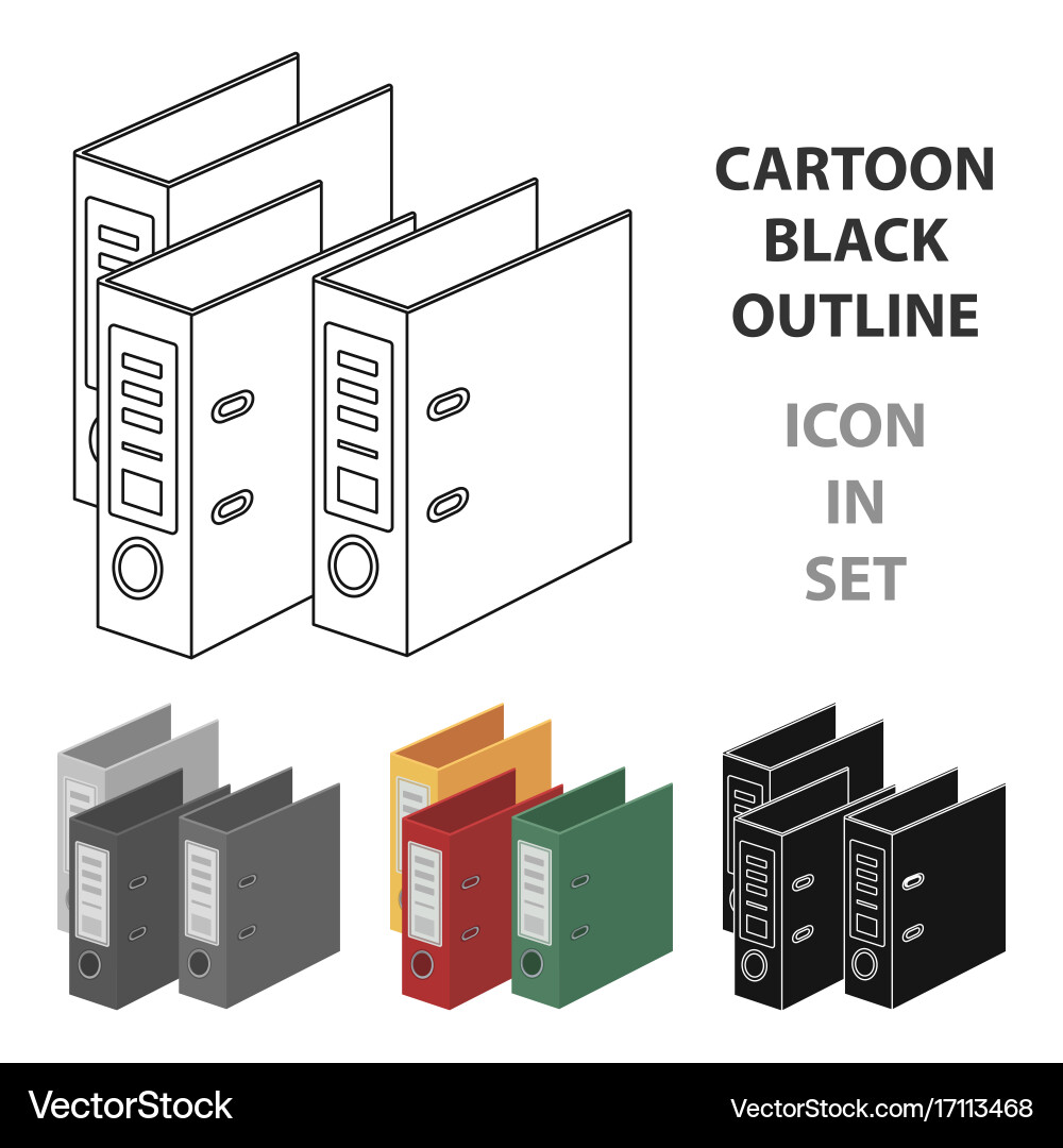 Ring binders icon in cartoon style isolated Vector Image