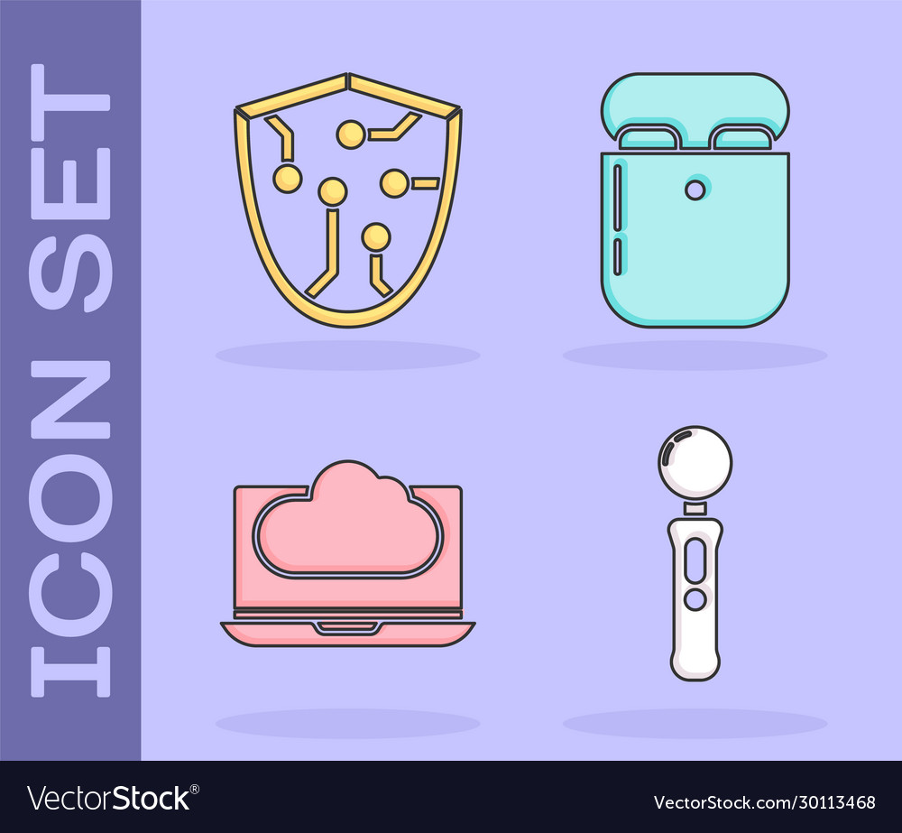 Set gamepad cyber security cloud technology data Vector Image Set gamepad cyber security cloud technology data Vector Image