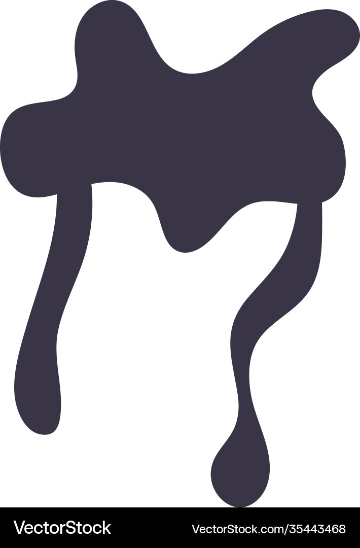 Splashing form drip ink blot monochrome flat style