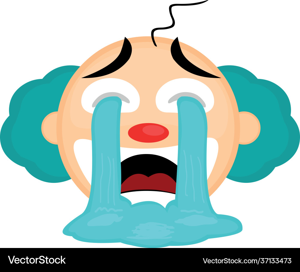 Clown crying Royalty Free Vector Image - VectorStock