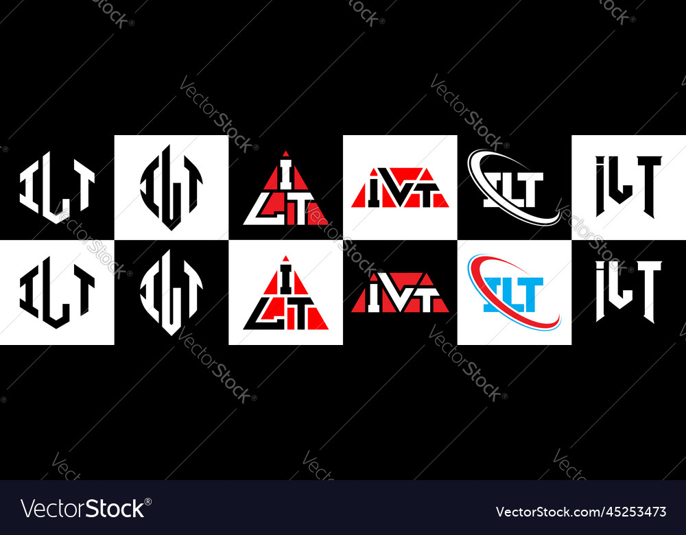 Ilt letter logo design in six style polygon Vector Image