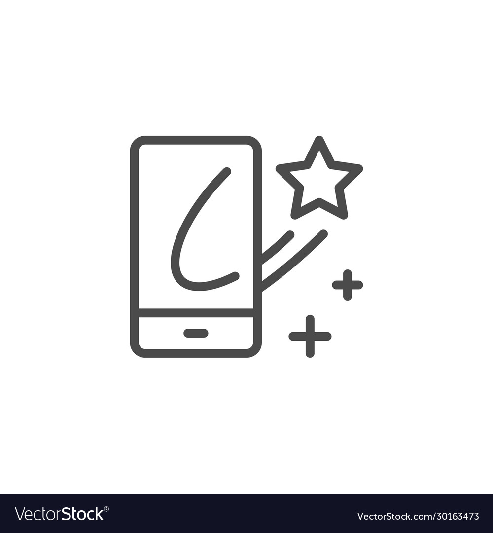 Mobile augmented reality line outline icon Vector Image Mobile augmented reality line outline icon Vector Image