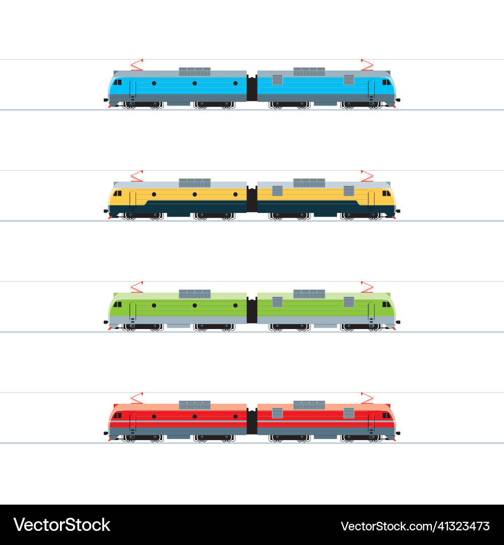 Modern electric freight locomotive side view Vector Image