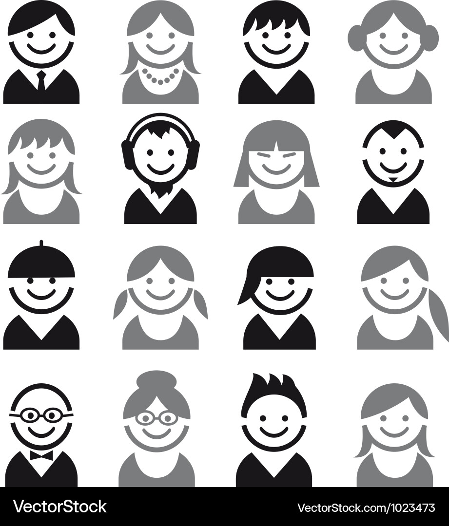 People faces Royalty Free Vector Image - VectorStock