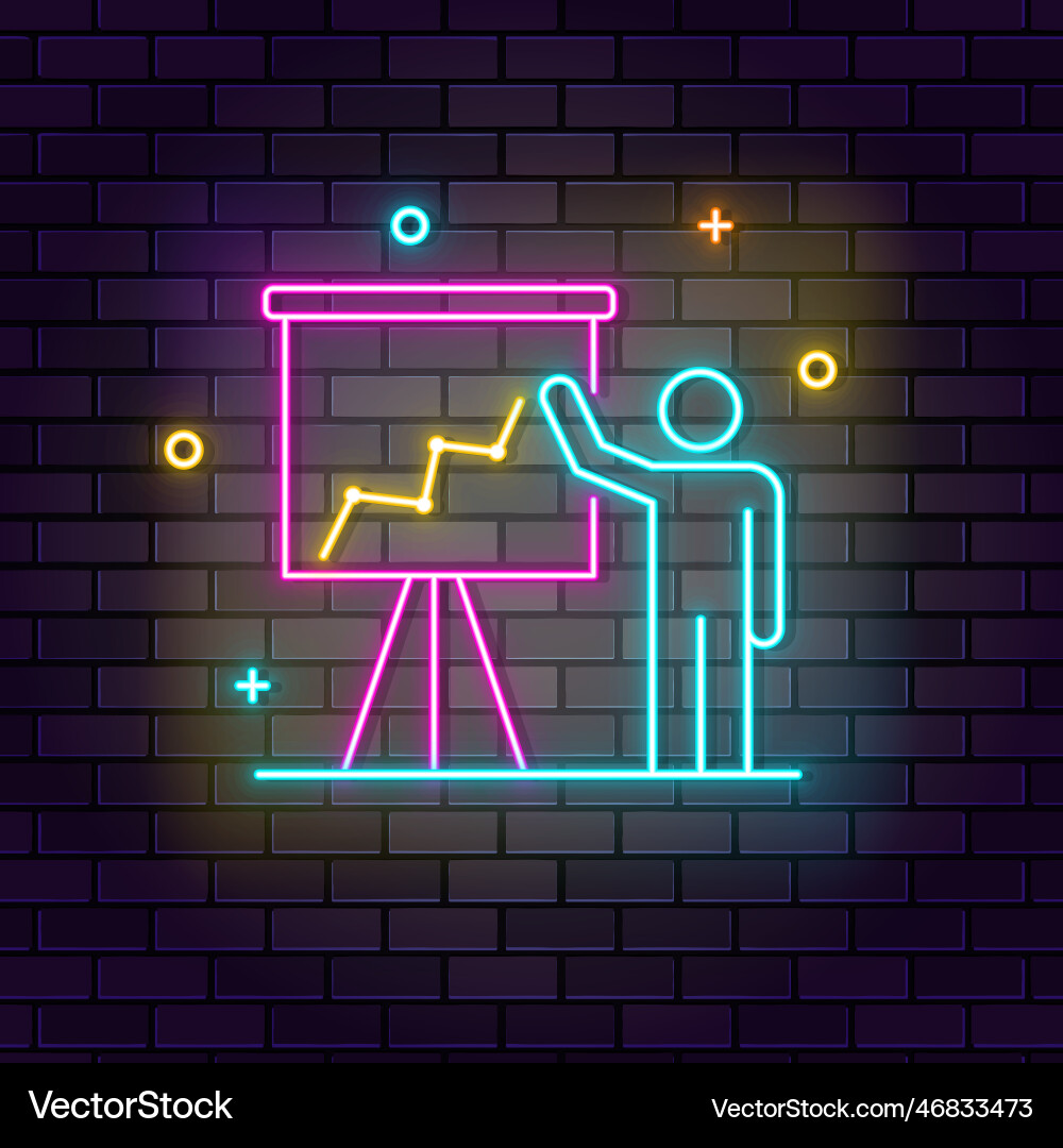 Presentation neon icon education neon icon Vector Image