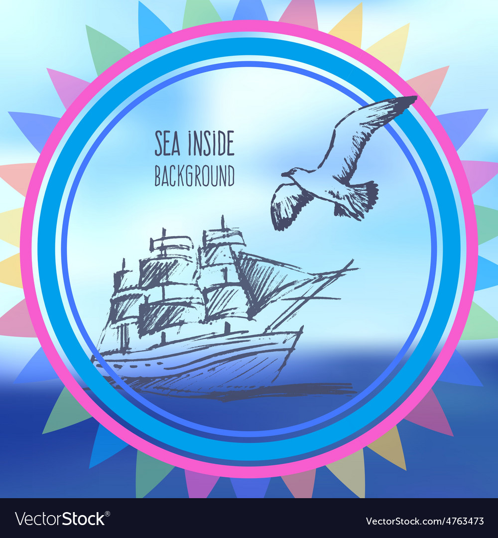 Sea inside background Royalty Free Vector Image
