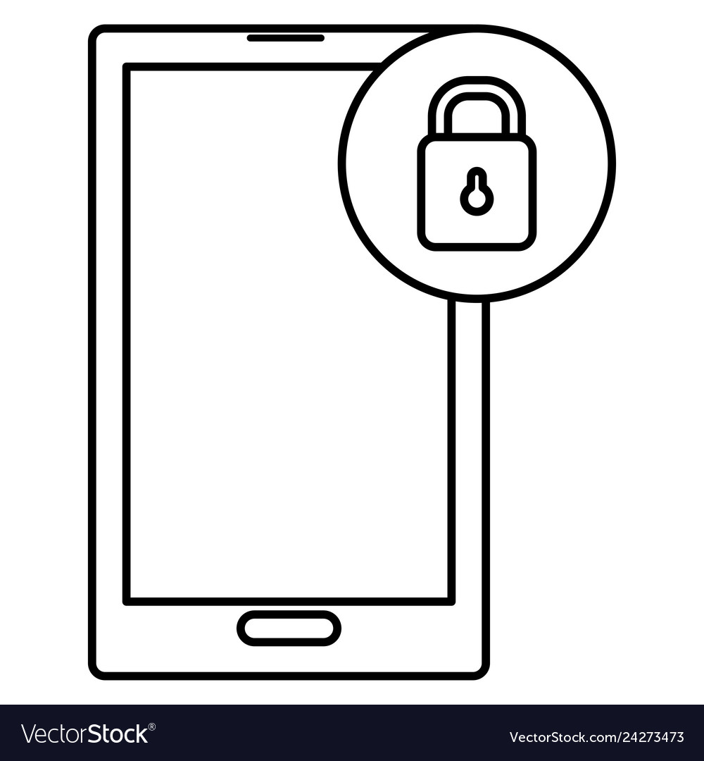 Smartphone device with padlock Royalty Free Vector Image