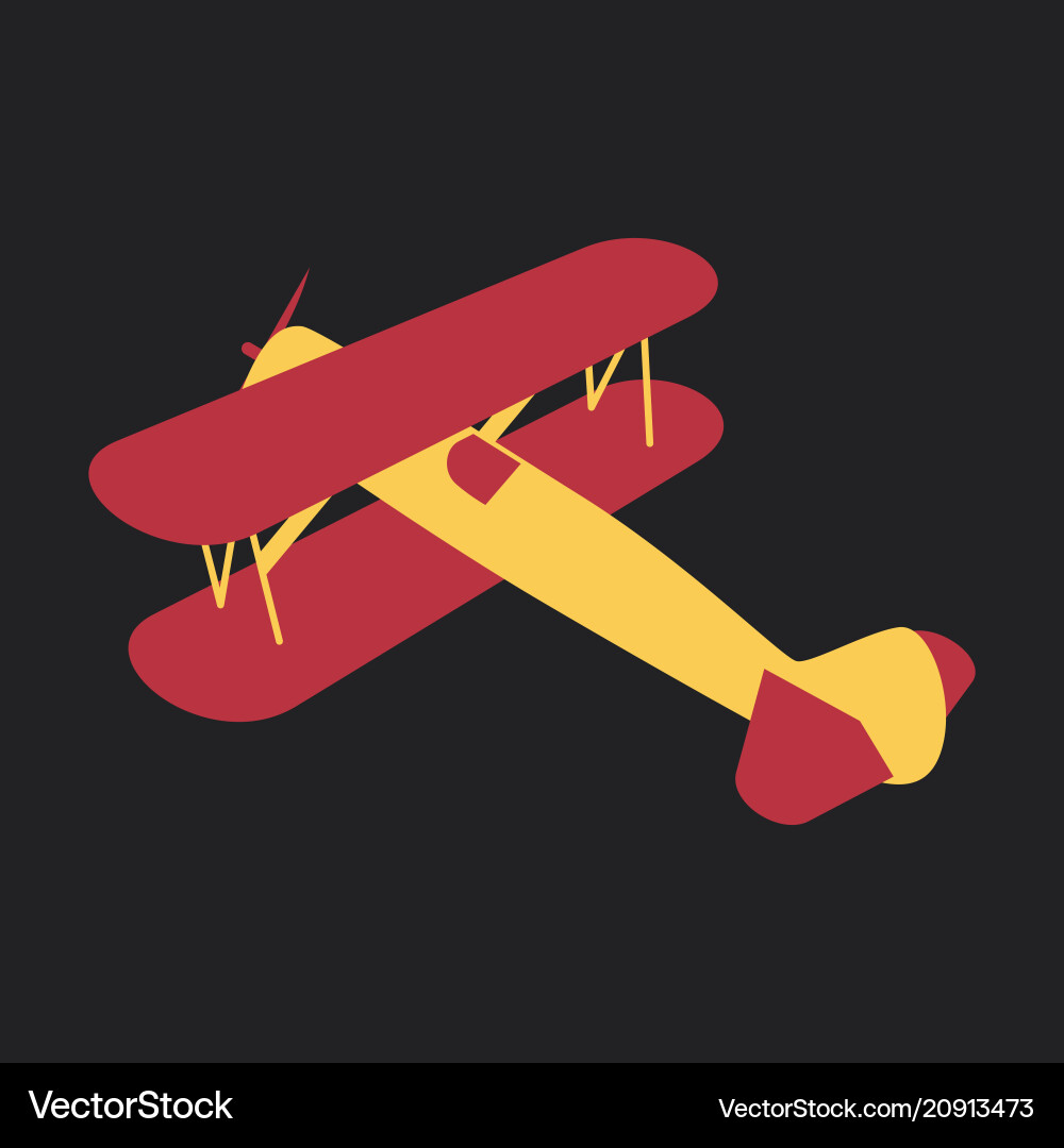 Toy airplane flying in flat style on background Vector Image