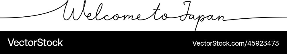 Welcome to japan - word with continuous one line Vector Image