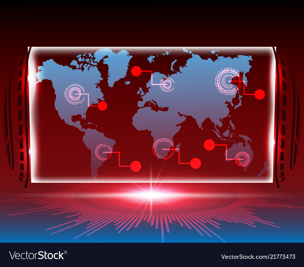 World map cyber line attack by hacker concept Vector Image
