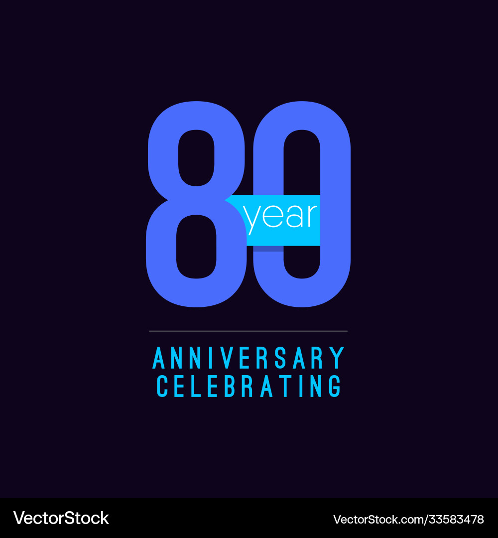 80 years anniversary celebrating template design Vector Image