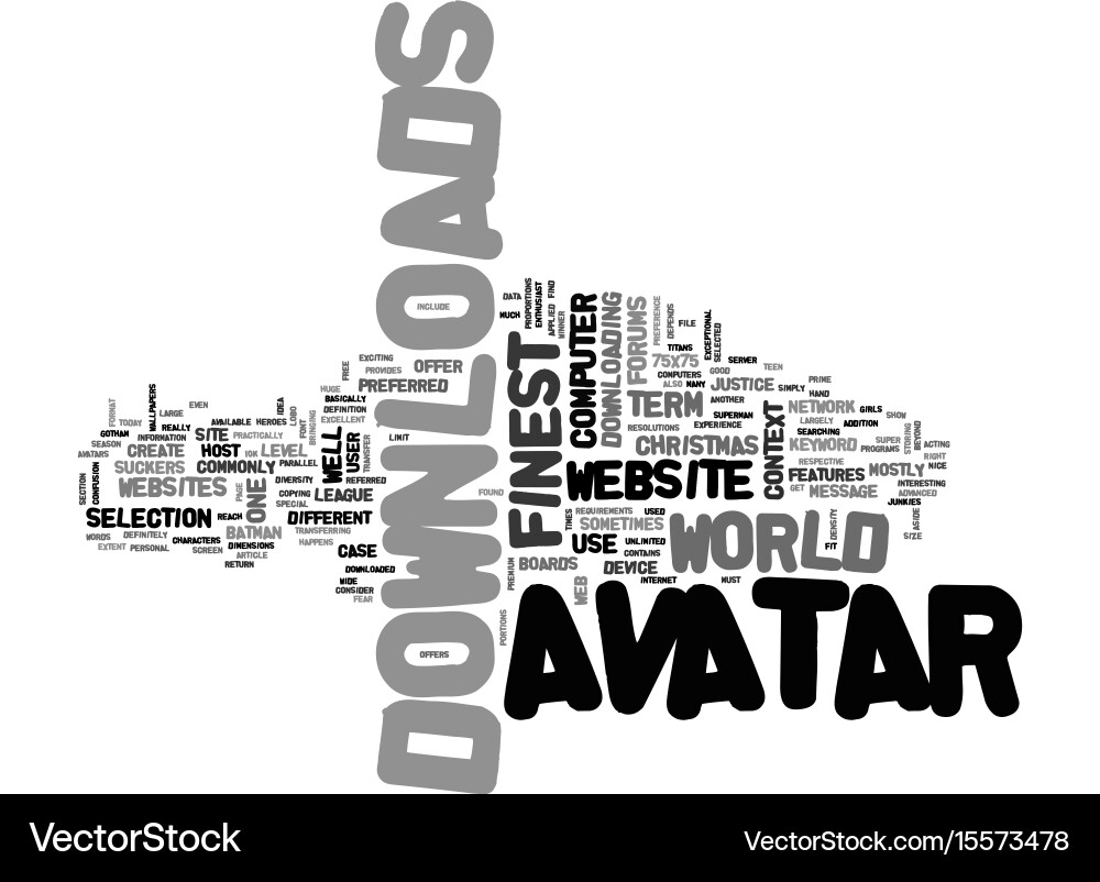 Avatar downloads text word cloud concept Vector Image