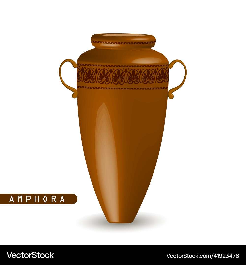 Greek amphora isolated on white background Vector Image