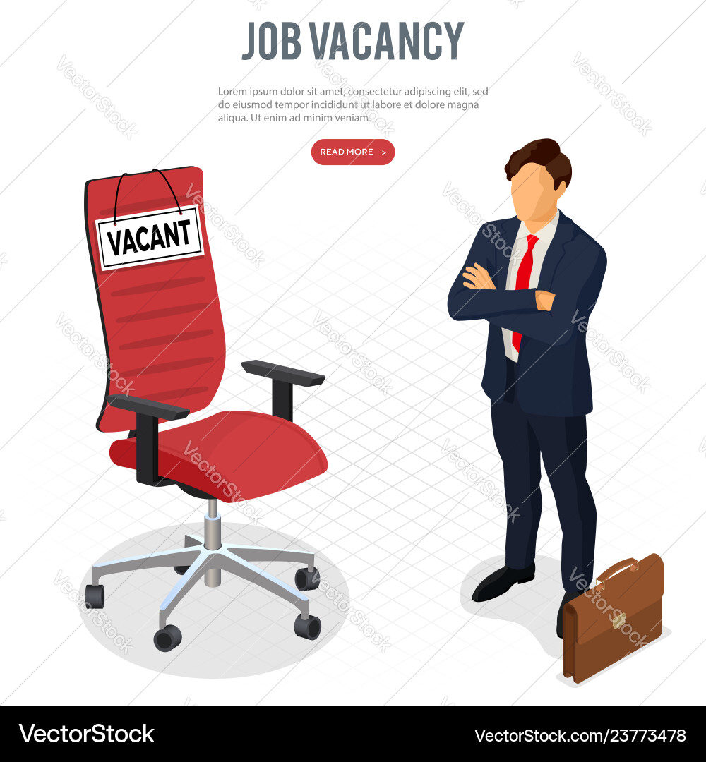 Isometric employment and hiring concept Royalty Free Vector