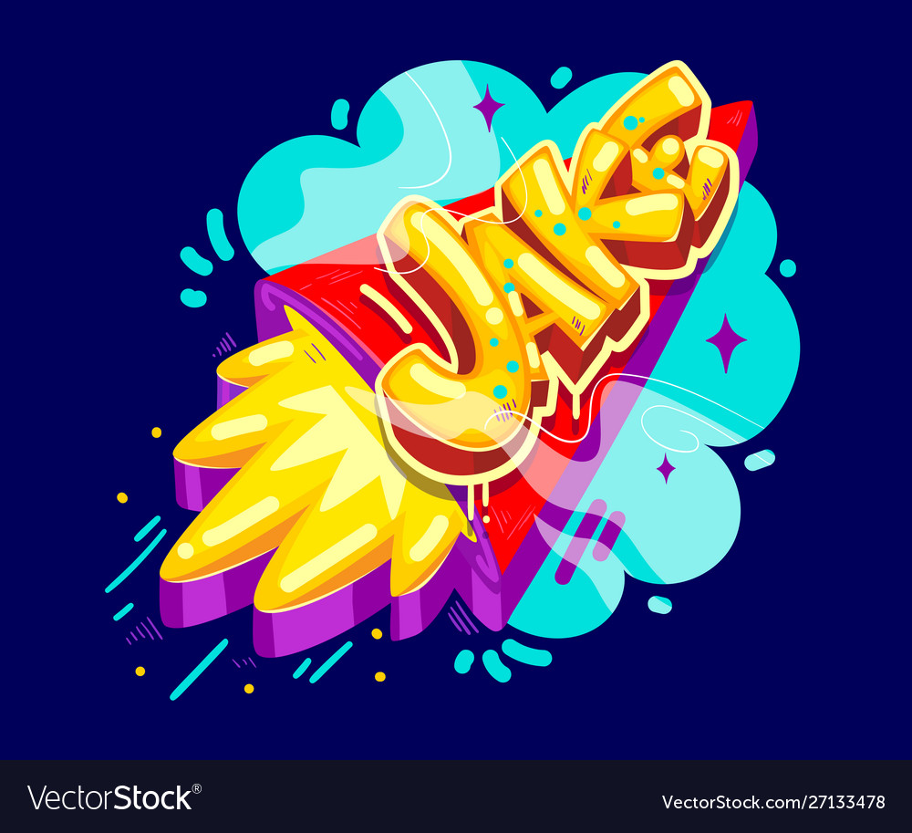 Jake name rocket Royalty Free Vector Image - VectorStock