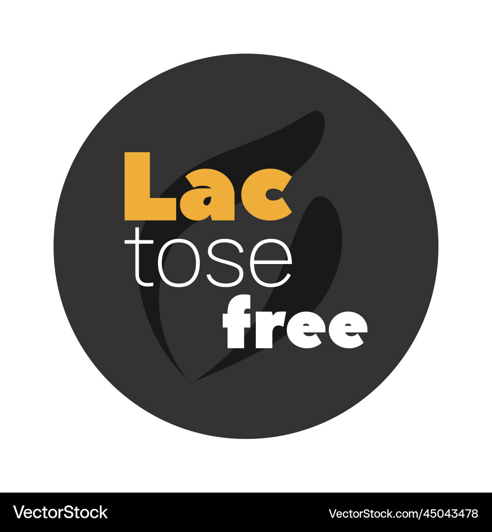 Lactose free icon isolated circle label symbol Vector Image