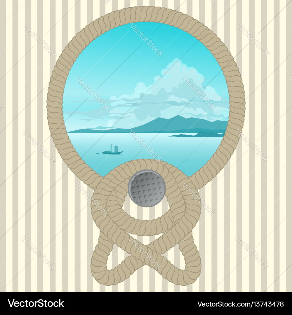 Marine picture with a rope Royalty Free Vector Image