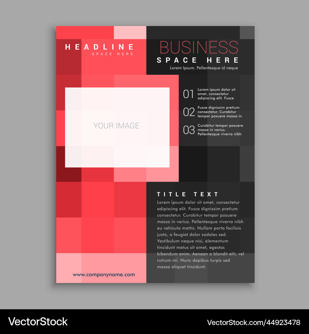 Red square business flyer poster design template Vector Image