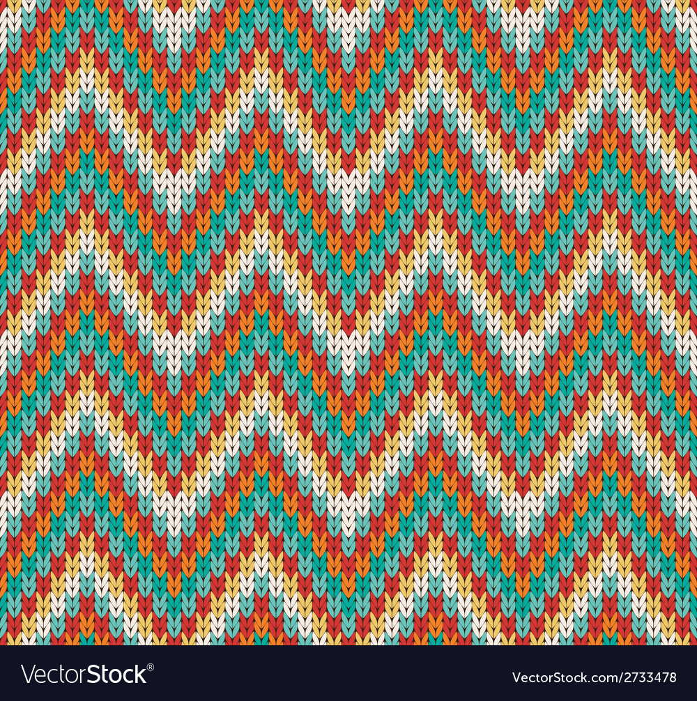 Seamless Zigzag knitting pattern Royalty Free Vector Image