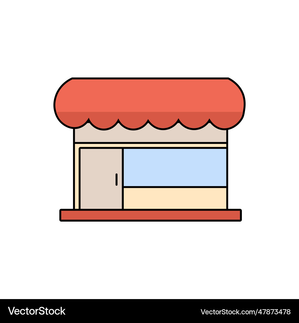 Simple store icon in cartoon design style Vector Image