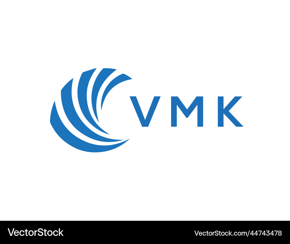 Vmk letter logo design on white background Vector Image